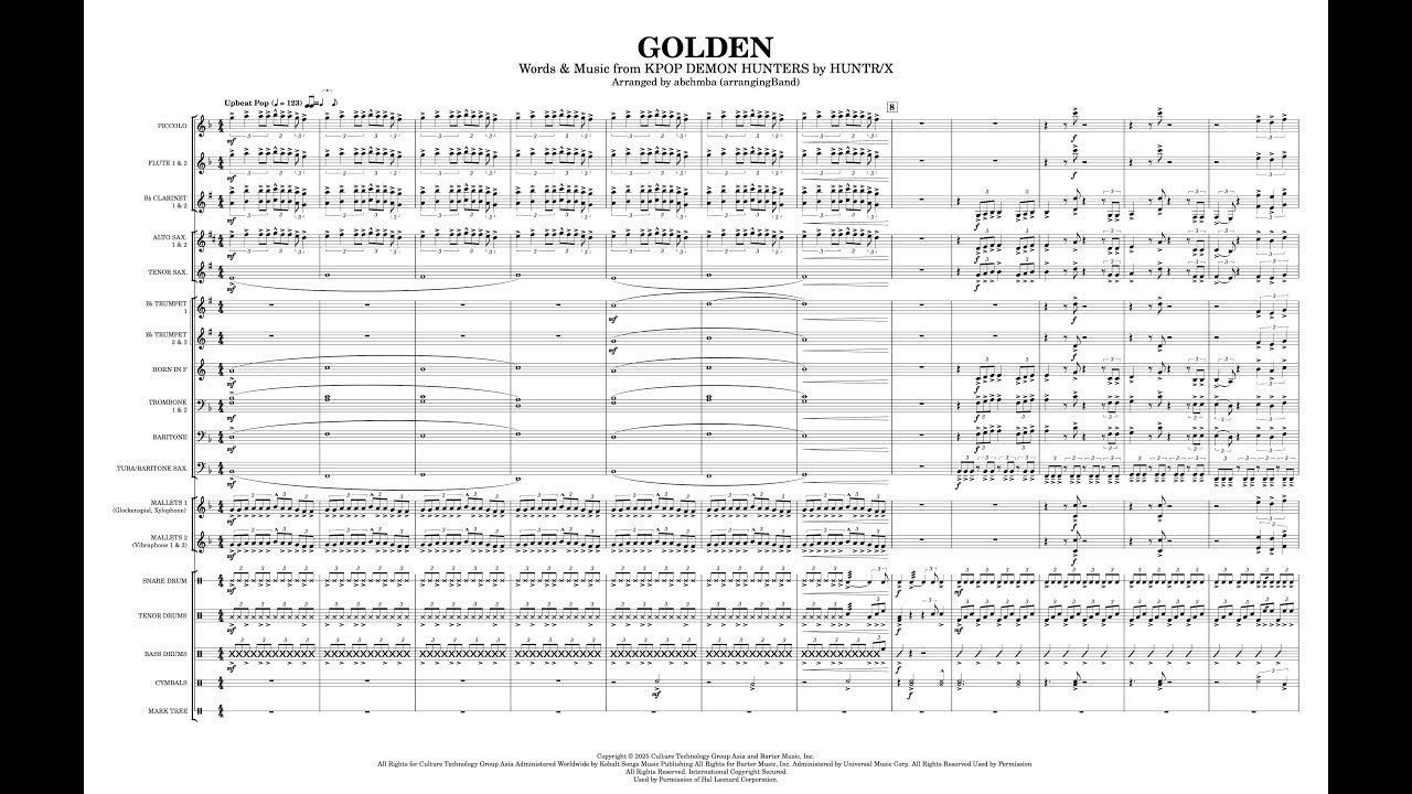 GOLDEN (by HUNTRIX from 'KPOP DEMON HUNTERS') (marching band) - YouTube Music
