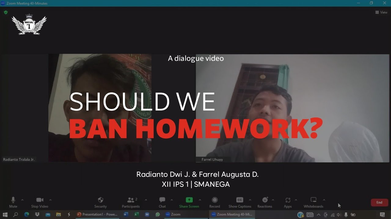 English dialogue - Should We BAN HOMEWORK? || XII IPS 1 SMANEGA - YouTube