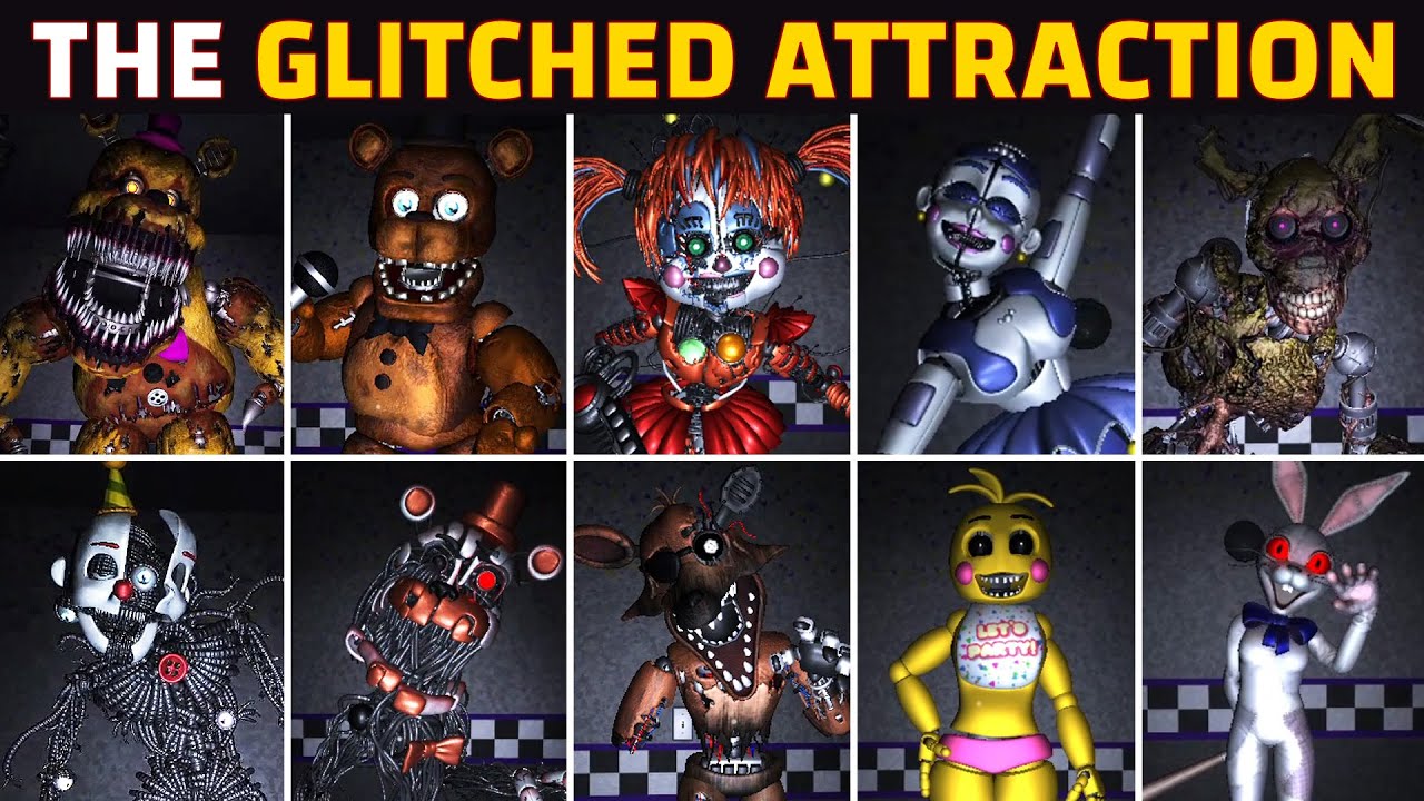 The Glitched Attraction - Extras Mode / All Animatronics - YouTube