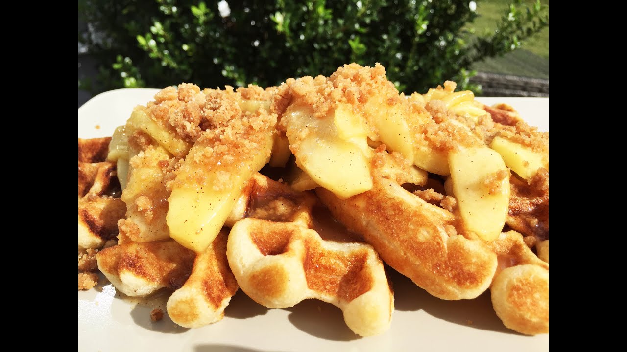 Apple Crumb Waffles - YouTube