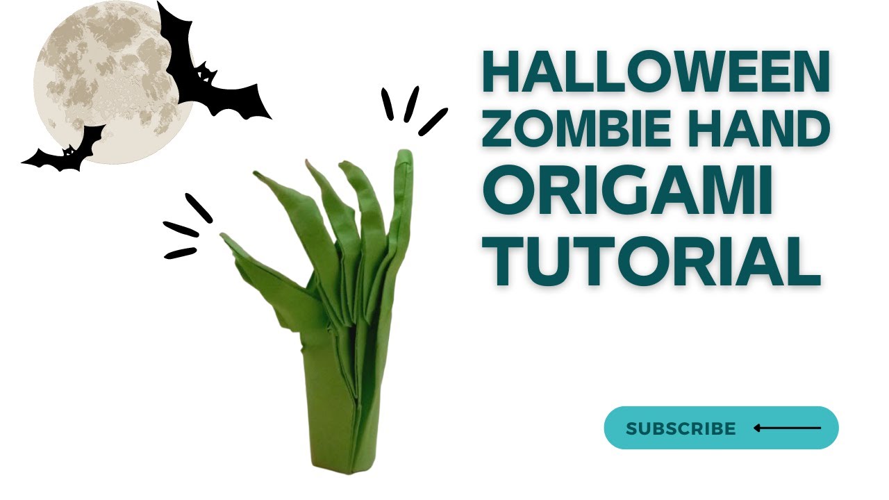 How to make Halloween Zombie Hand Origami! Free Tutorial! - YouTube