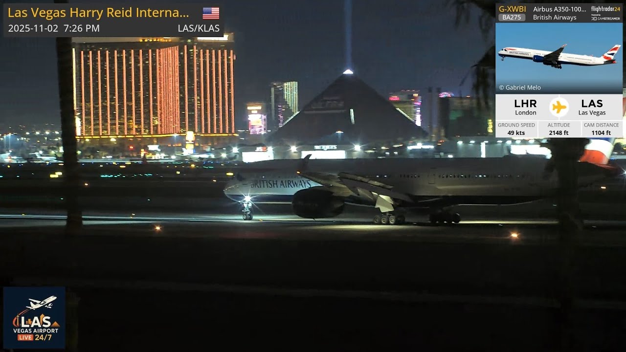 Speedbird, British Airways BA275 A350-100 arriving in LAS Vegas from ...