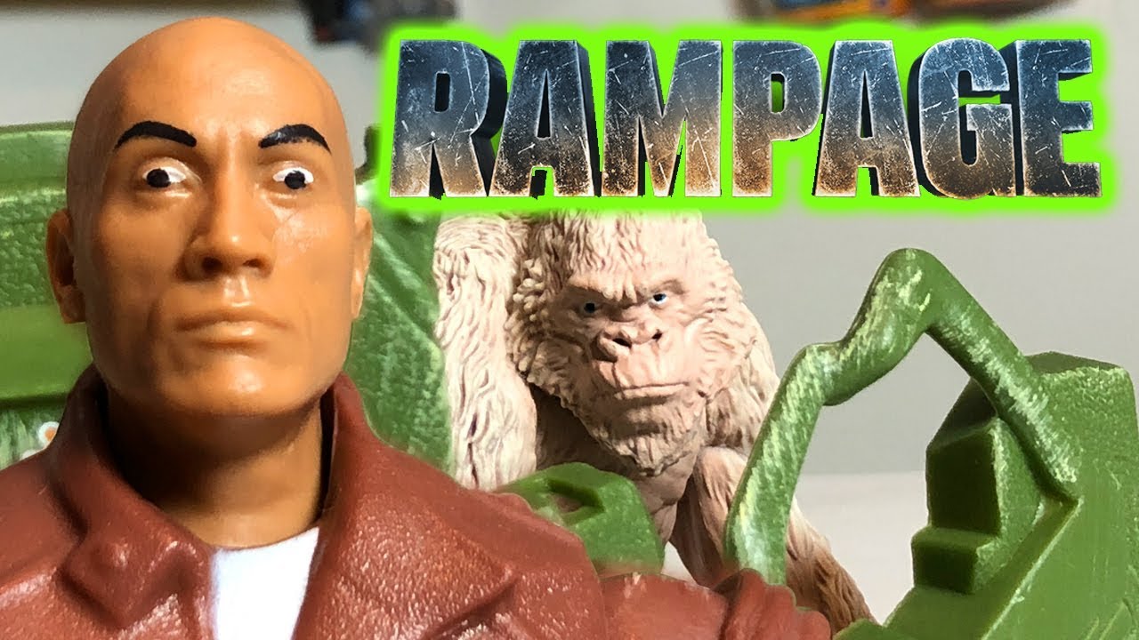 RAMPAGE movie toy with George and Dwayne Johnson - YouTube