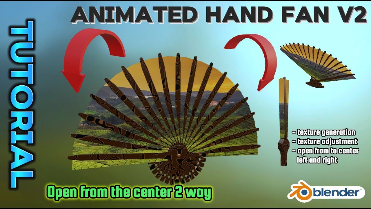 Traditional Hand Fan modeling in Blender with animation Version 2 - YouTube