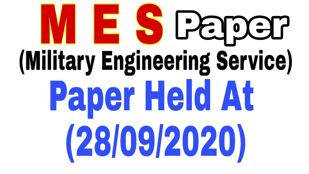 MES Paper 28/09/2020 | MES Fully Solved Paper | MES | Jobz MCQz - YouTube