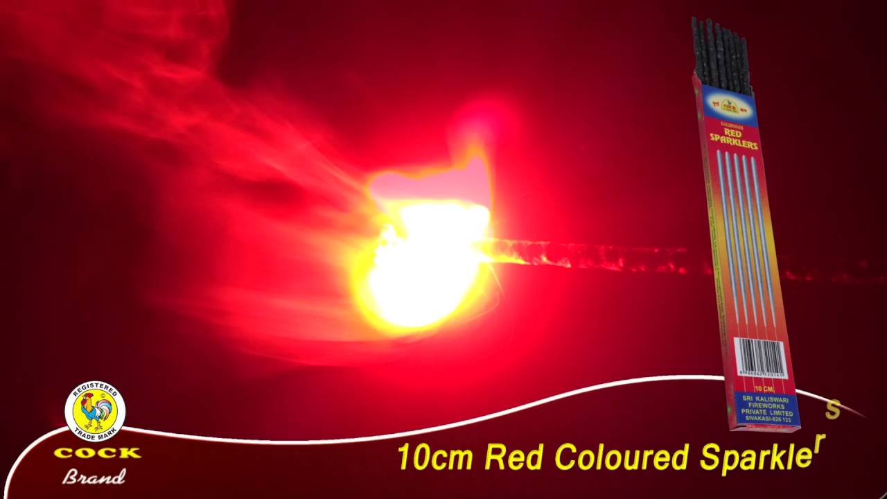 10CM RED COLOURED SPARKLERS - YouTube