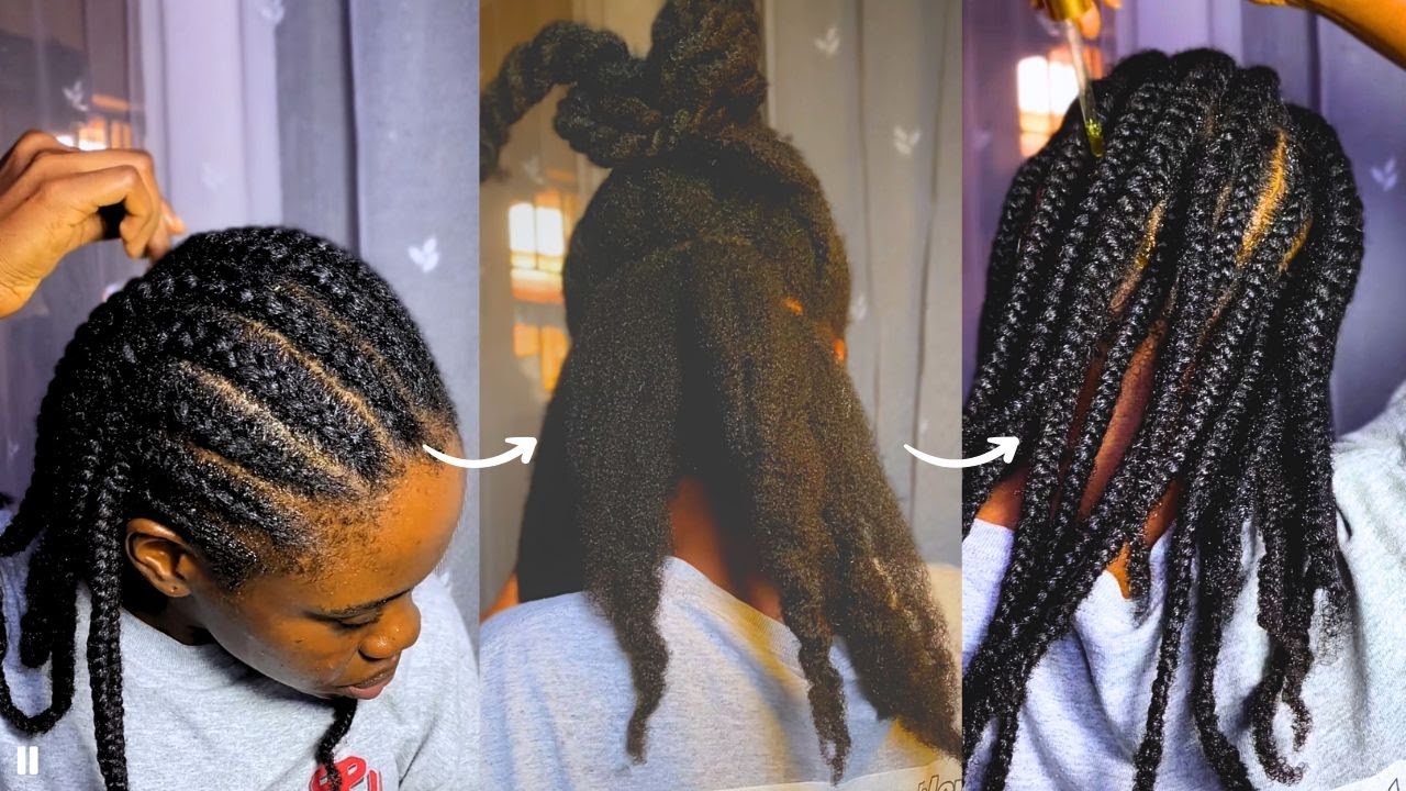 TWO STEP CORNROWS ON 4C HAIR - YouTube