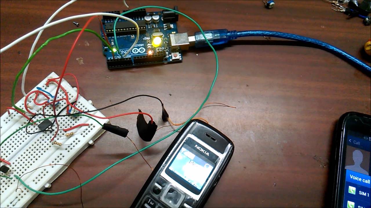 gsm module with the help of old cell phone - YouTube
