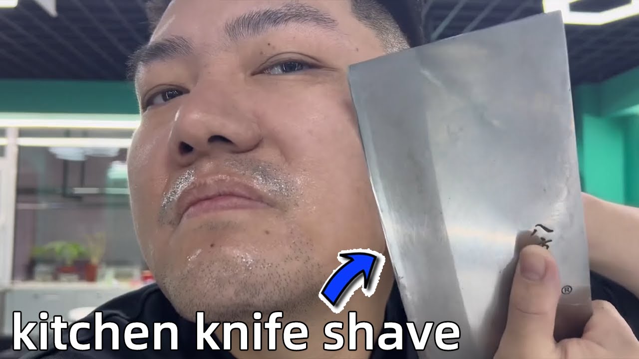 💈ASMR Rare Razor|Have you ever shaved with a kitchen knife? This is ...