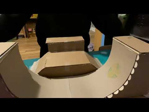 Session on cardboard skatepark - YouTube