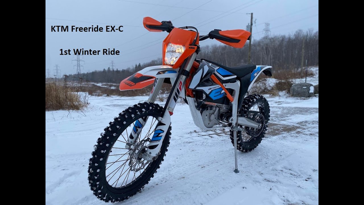 KTM Freeride EX-C 2022 1st winter ride - Ice motocross with electric ...