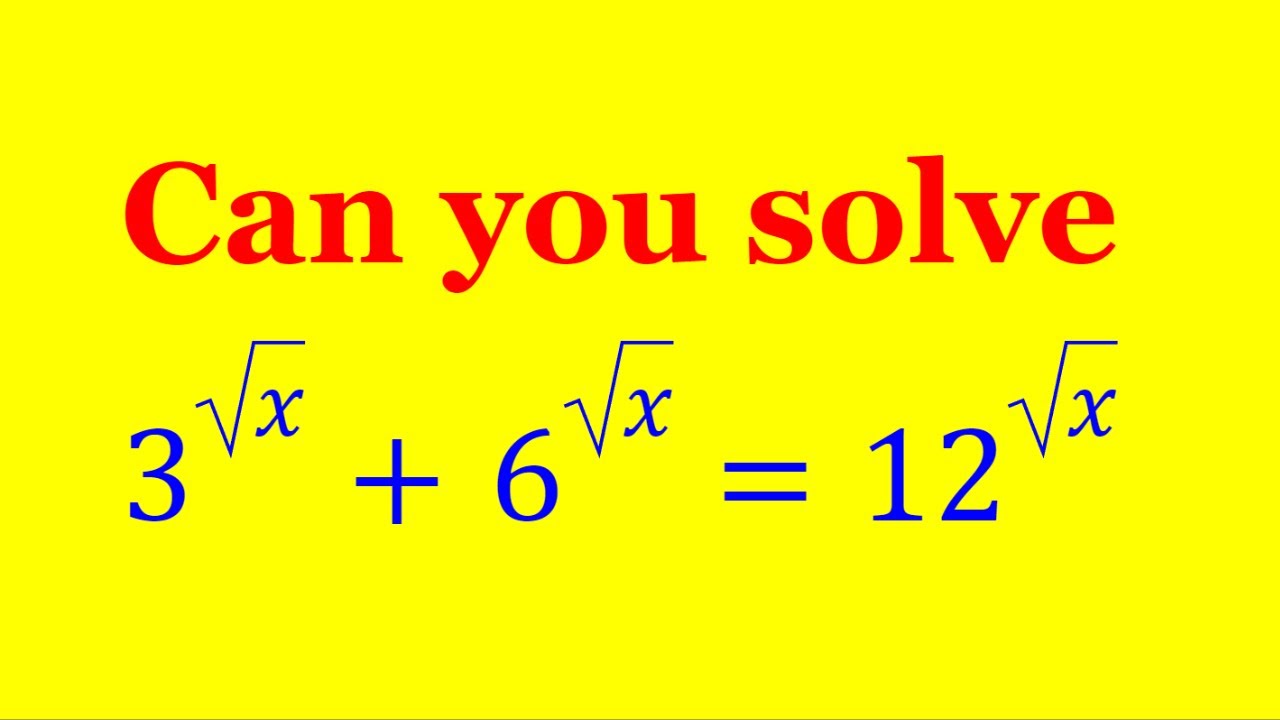 Let's Solve A Fun Exponential Equation - YouTube