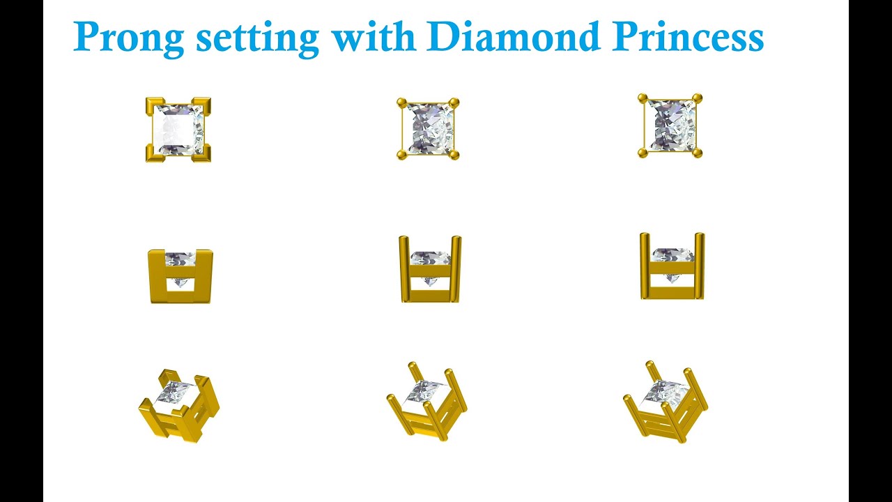 Class 20 #Diamond Princess In Prong Setting#Sqr Prong setting#Tejas CAD ...