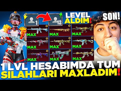 SON❗ 1 LEVEL HESABA LEVEL ALDIRIP TÜM SİLAHLARI MAXLADIK❗ (ARTIK BİTTİ...) PUBG Mobile