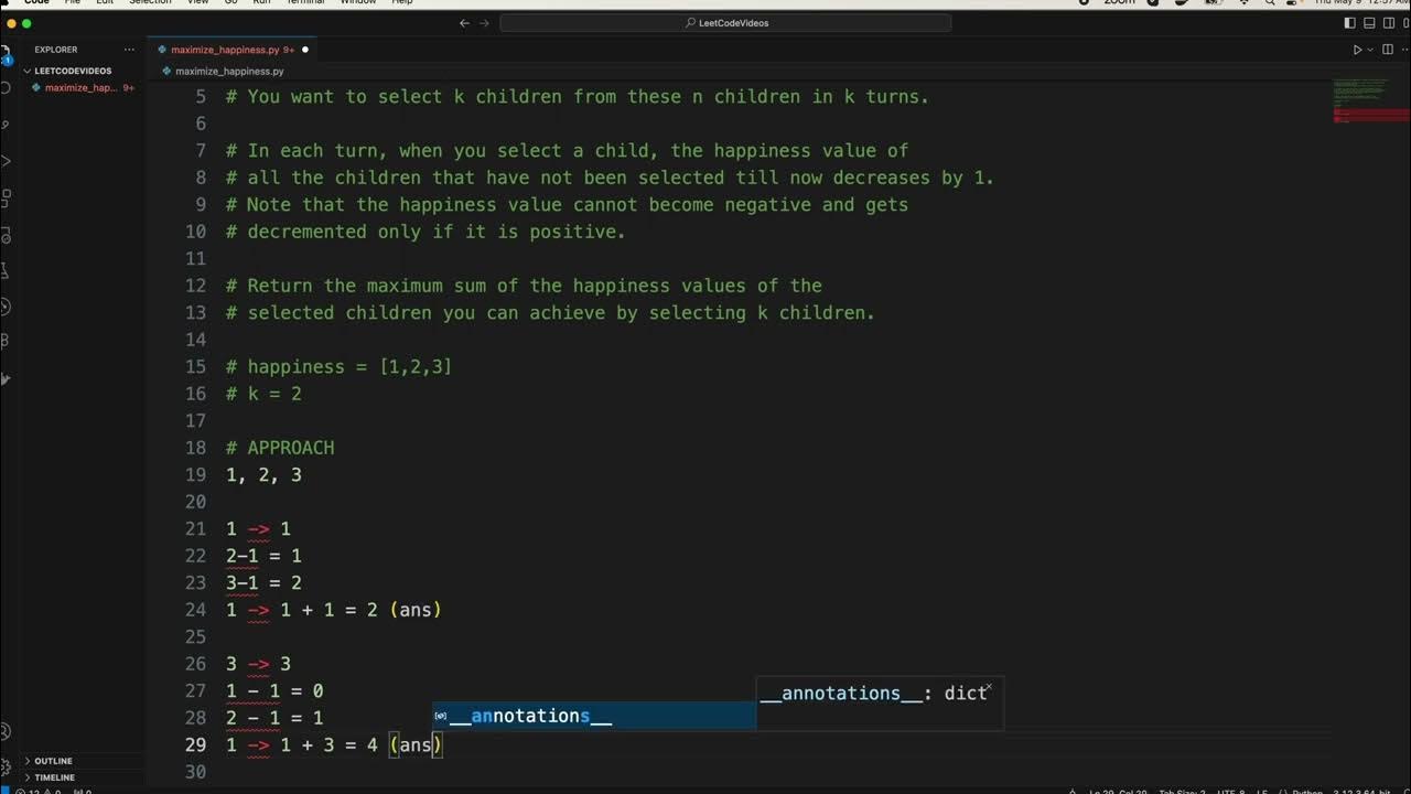 3075. Maximize Happiness of Selected Children - YouTube