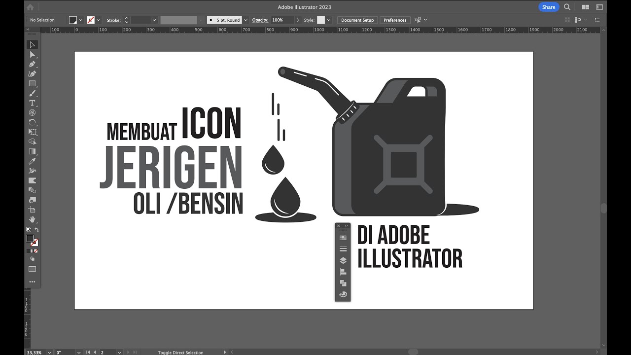 icon jerigen oli atau bensin di adobe illustrator - YouTube