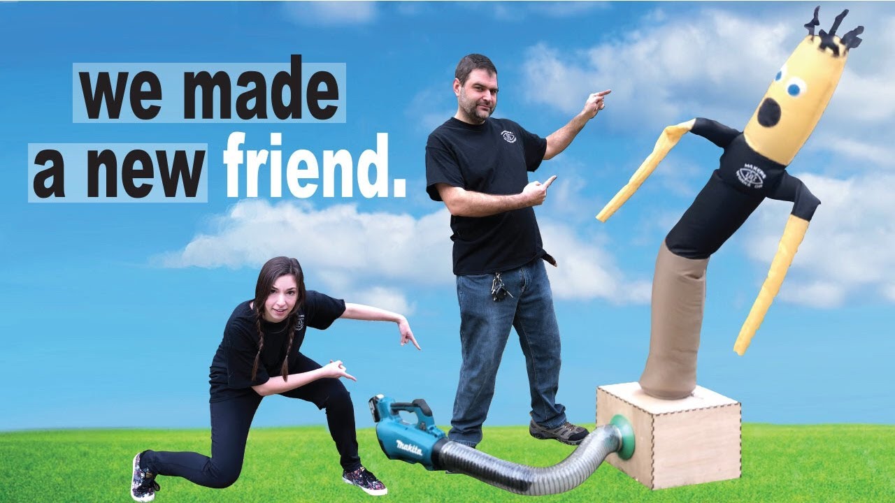Making a Leaf Blower Powered Inflatable Air Dancer ! - YouTube