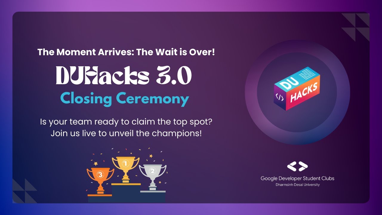 DUHacks 3.0 Closing Ceremony | Results Announcement | GDSC DDU - YouTube