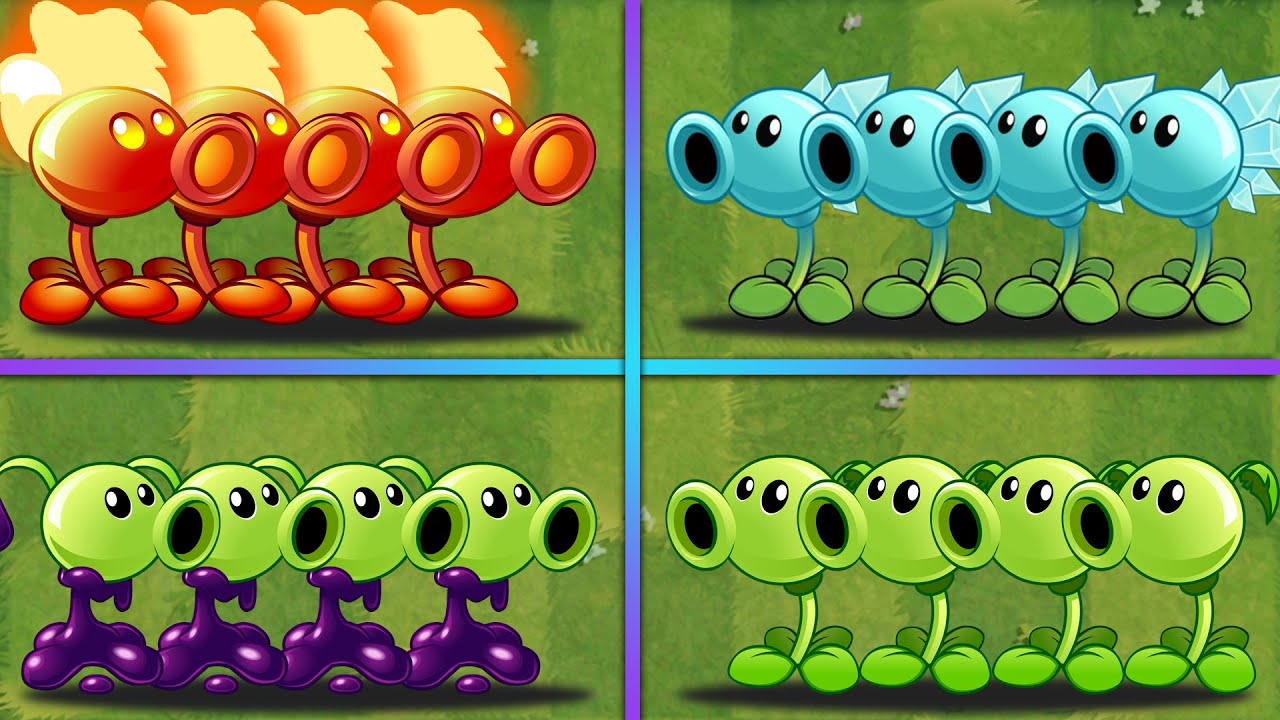 4 Team Pea Fire & Ice & Poison & Original Battlez - Which Pea Will Win ...