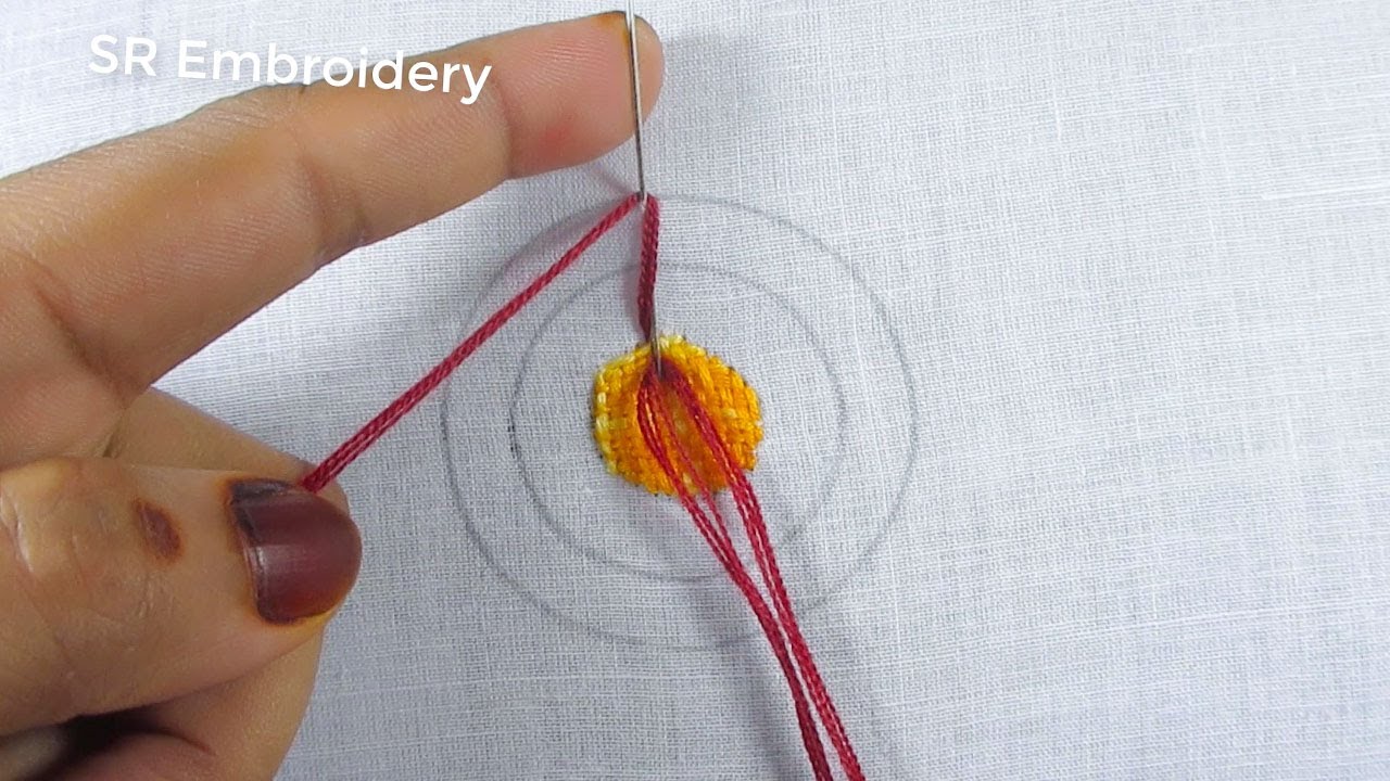 Hand Embroidery Amazing Circle Design, Easy Flower Embroidery Trick ...