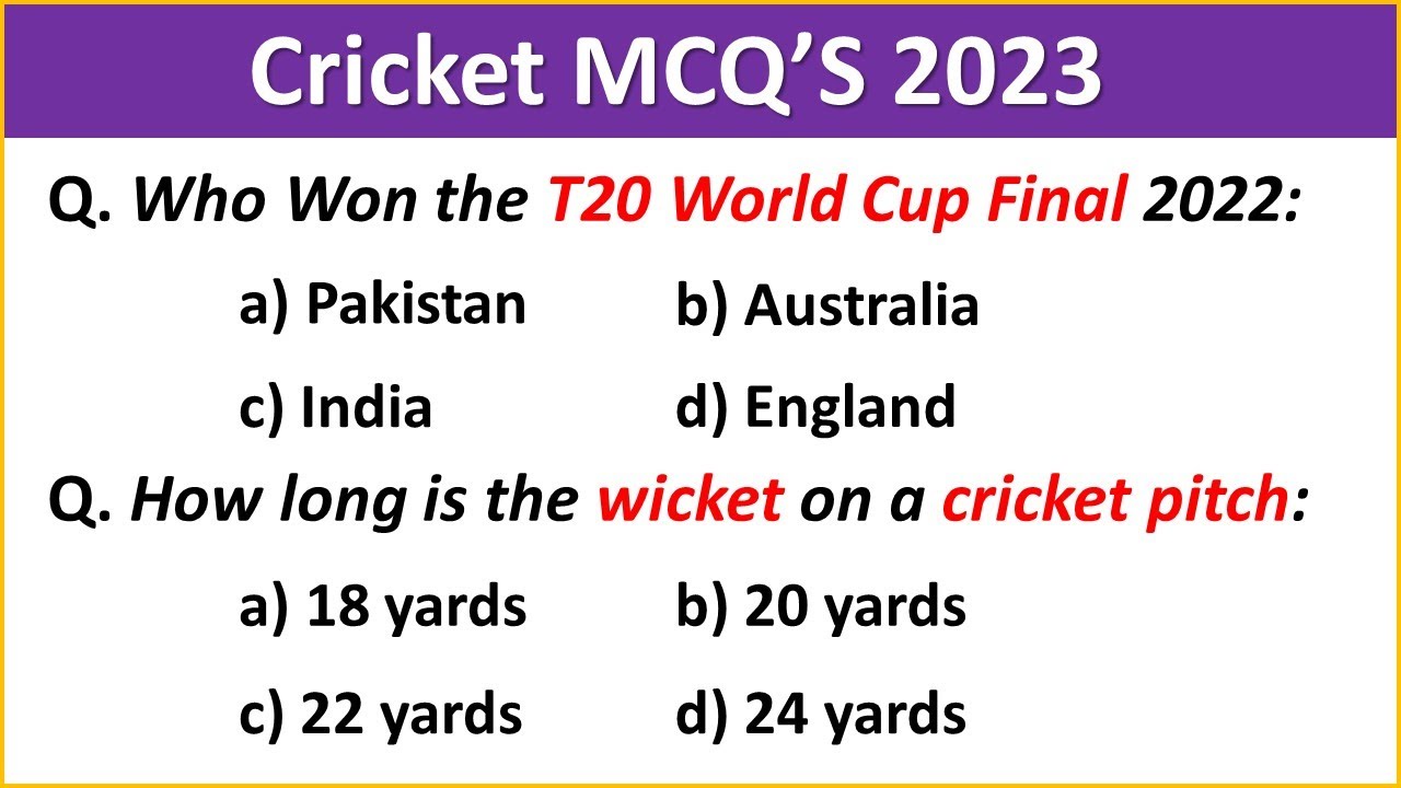 Cricket Mcqs 2023 | Cricket Quiz | Cricket Mcqs General Knowledge ...