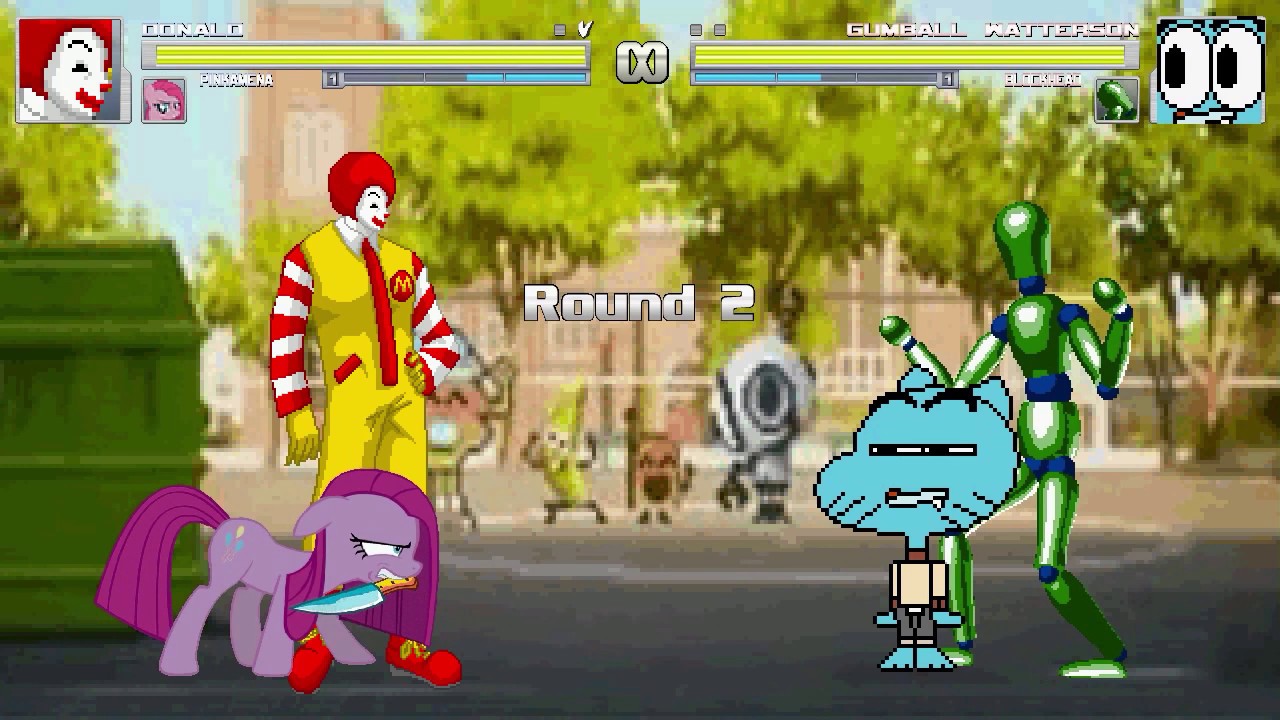 AN Mugen Request #1606: Donald & Pinkemena VS Gumball & Blockhead - YouTube
