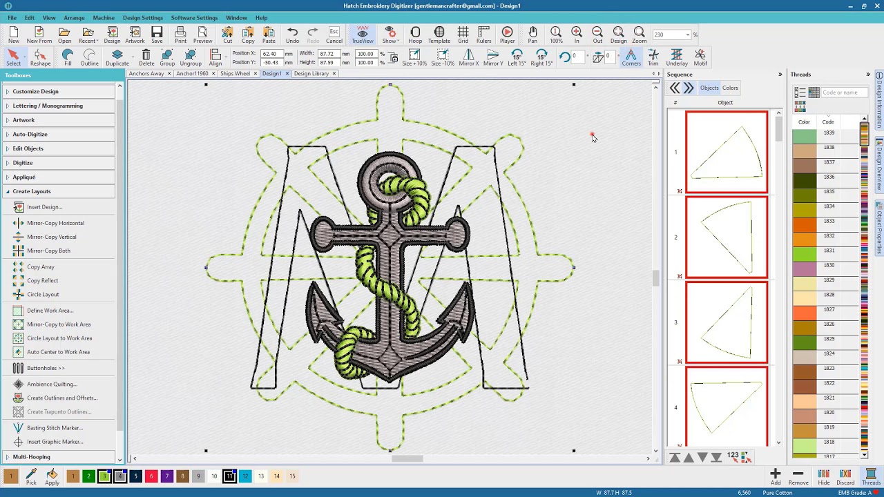 Designing A Personalized Gift In Hatch Embroidery Digitizing Software ...