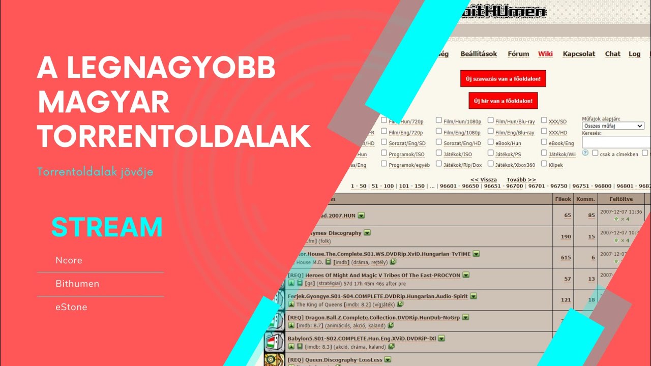 A Legnagyobb Magyar Torrentoldalak (ncore, bithumen, estone, ztracker) / Torrentezik még valaki ...