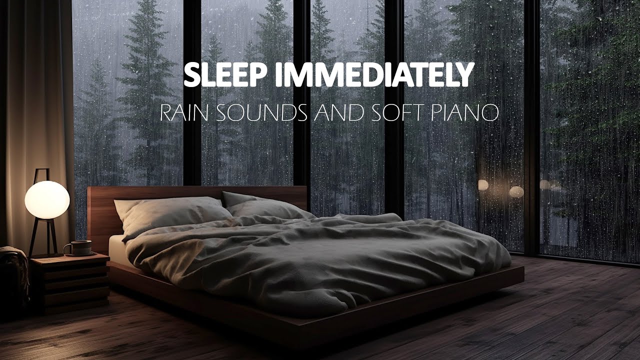 8 Hours of sleep-inducing music with rain on windows for stress relief ...