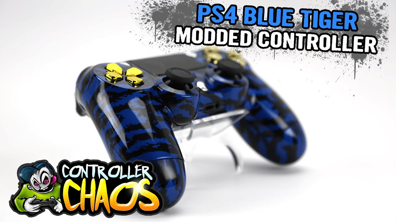 PS4 Blue Tiger- Custom Controllers- Controller Chaos - YouTube