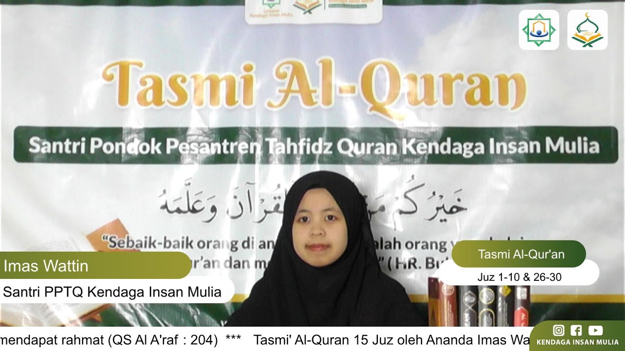 LIVE 🔴Tasmi' Al-Quran 15 Juz oleh Ananda Imas Wattin Santri PPTQ ...