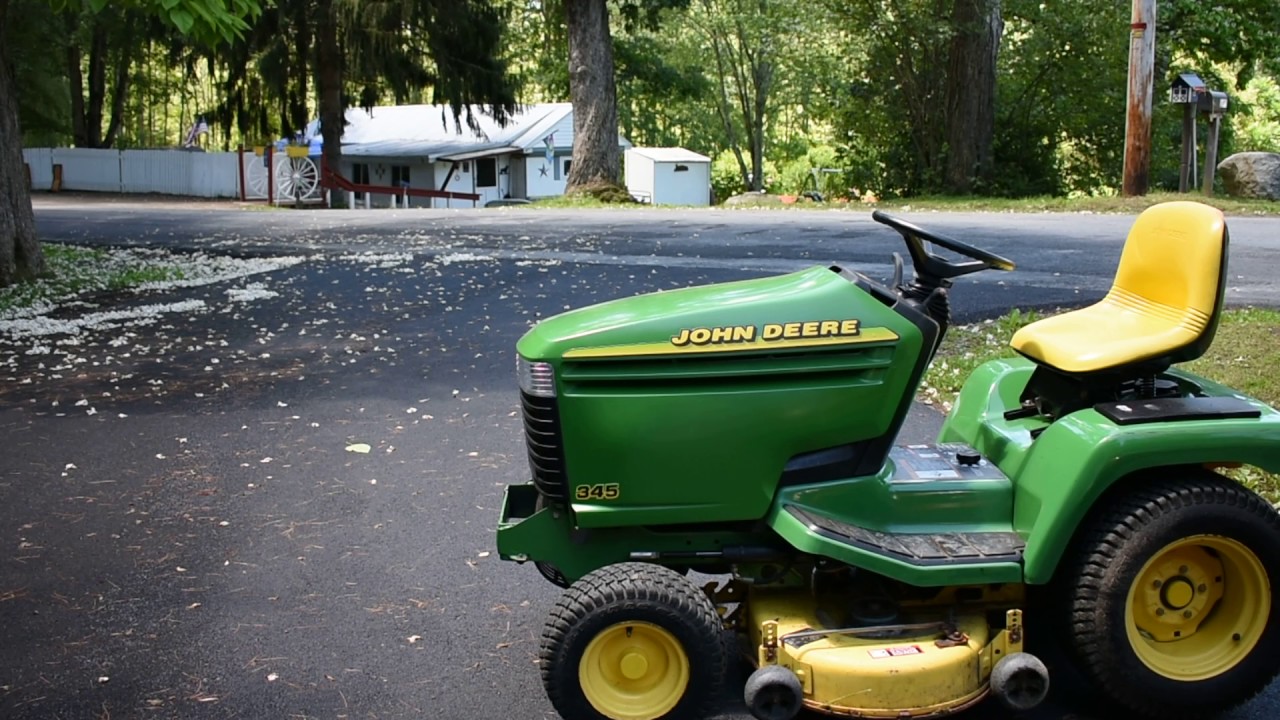 Using the John Deere 345 as a leaf blower! - YouTube