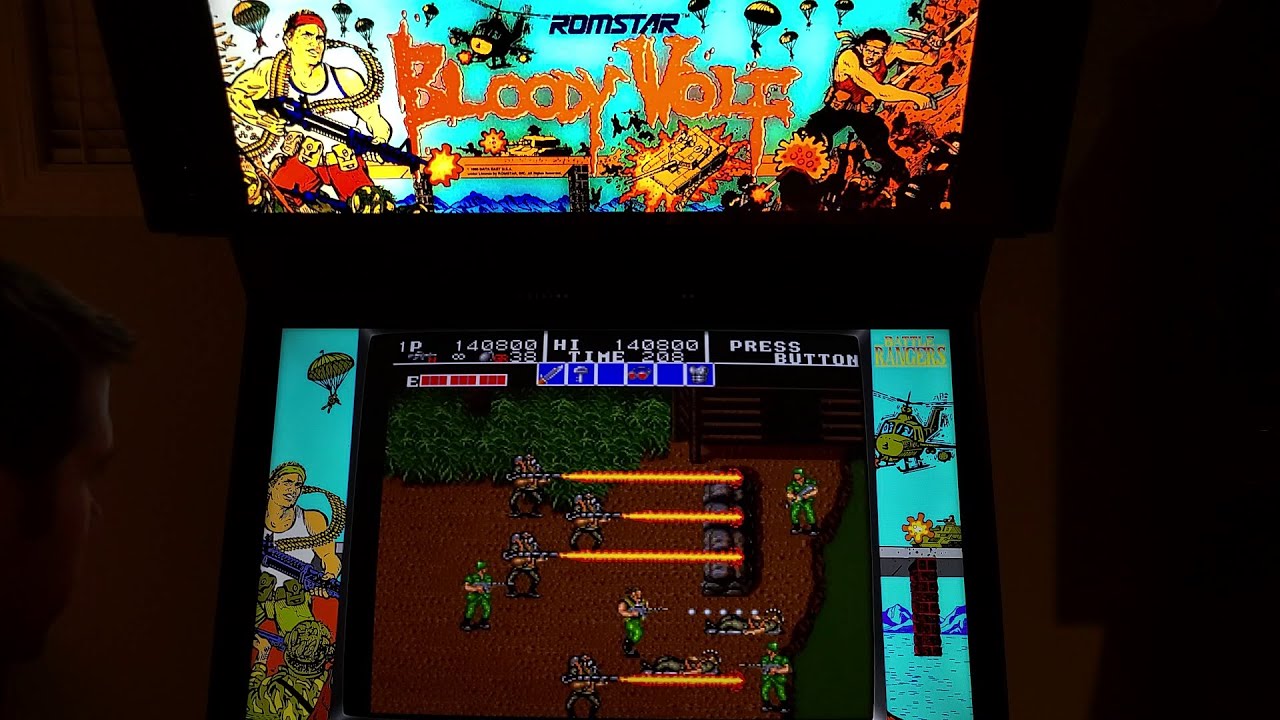 Bloody Wolf Arcade Cabinet MAME Playthrough w/ Hypermarquee - YouTube