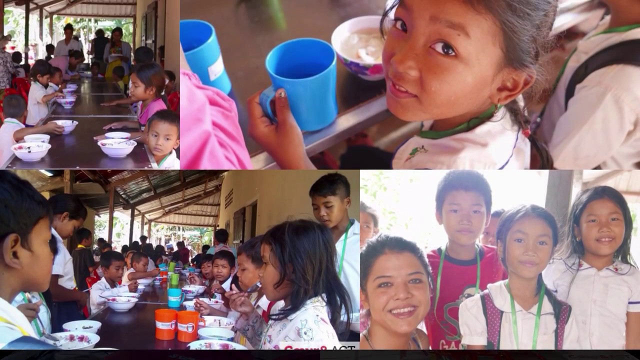 Notre Cantine solidaire au Cambodge par l'ONG Coeur & ACT - YouTube