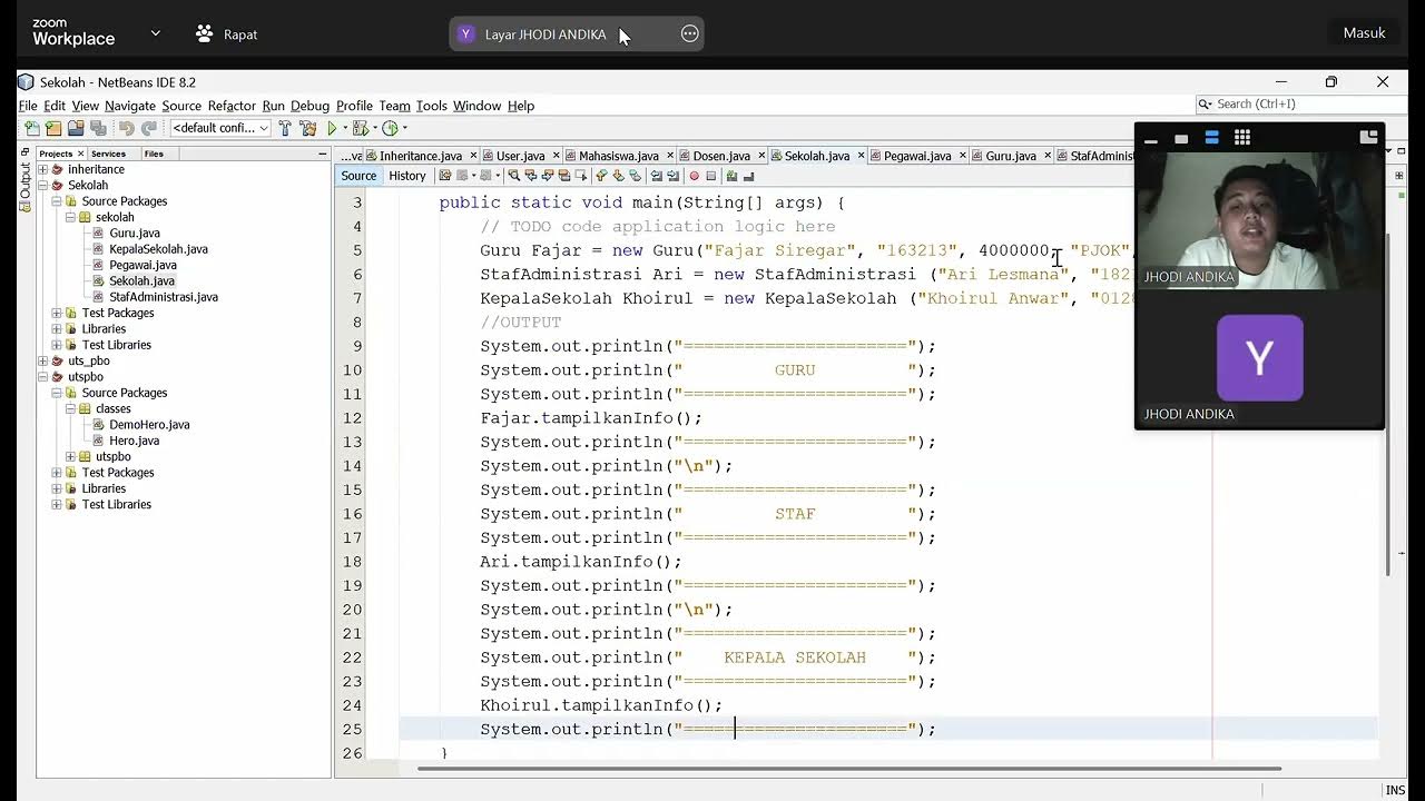 JHODI ANDIKA MEMPRESENTASIKAN KODE JAVA TENTANG HUBUNGAN HIERARKI ...