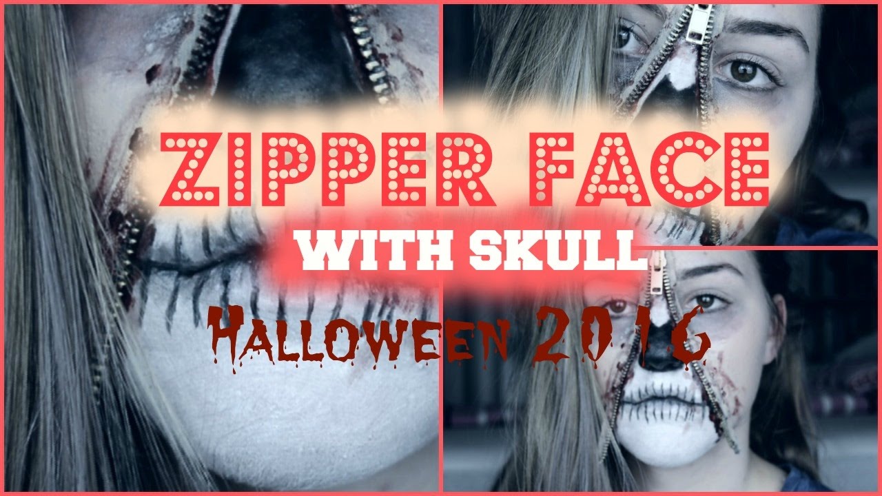 ZIPPER FACE with SKULL | HALLOWEEN 2016 - YouTube