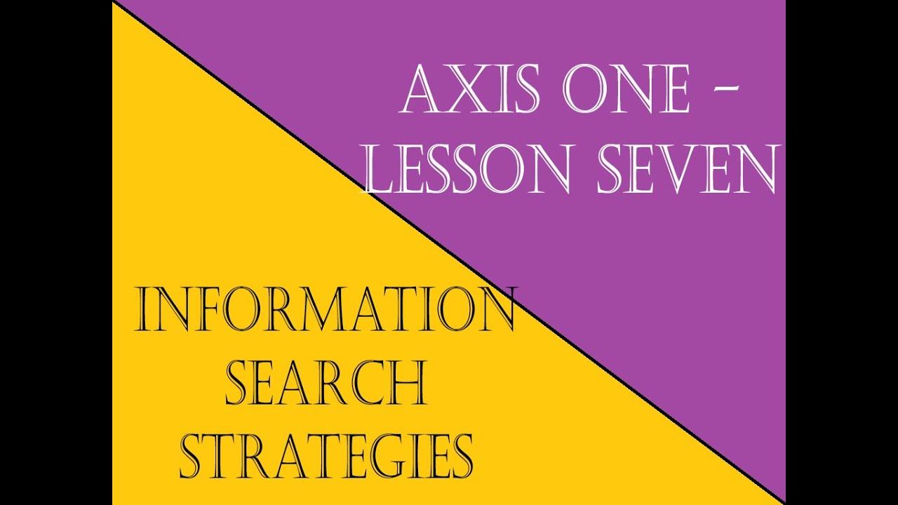 Axis One - Lesson Seven (Information search strategies) - YouTube