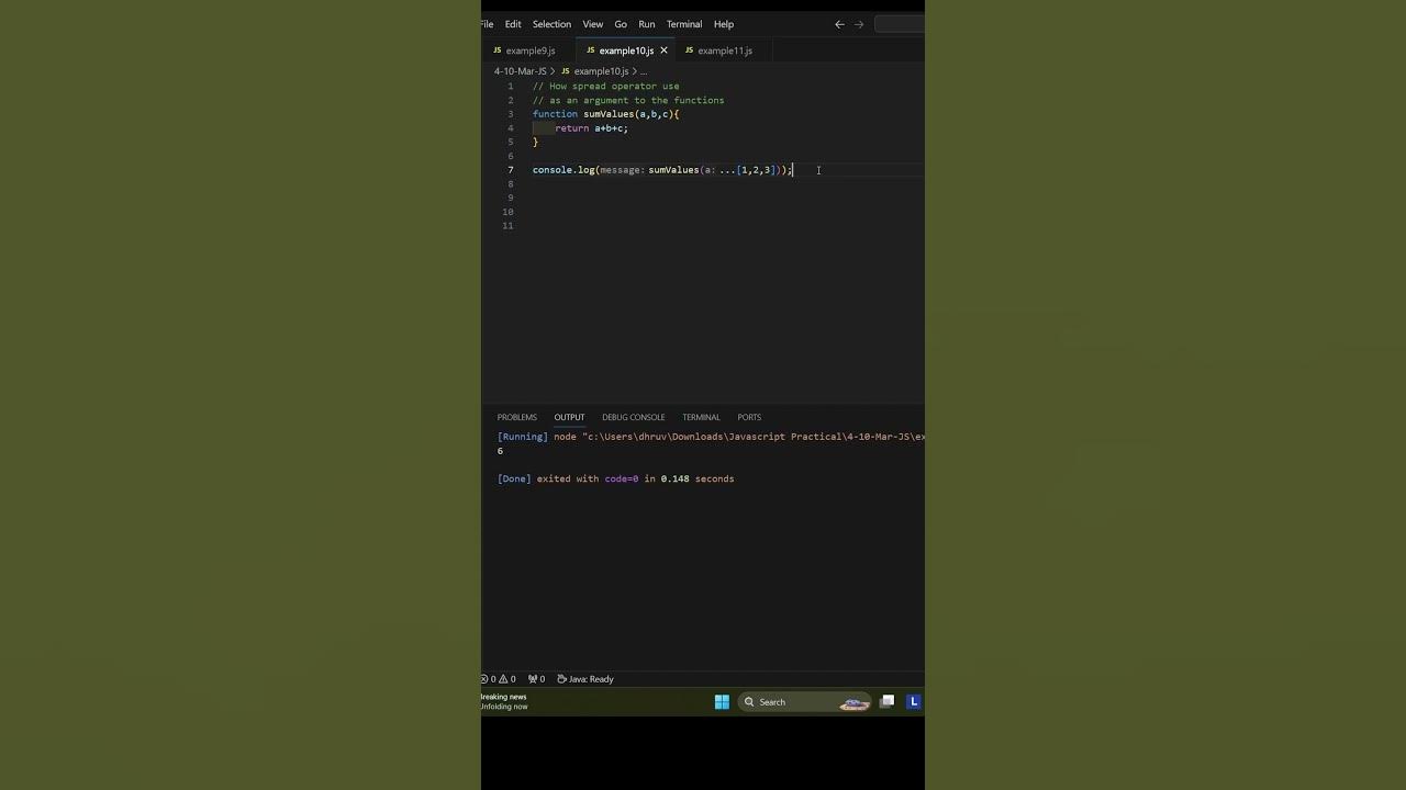 JavaScript Quick Tip: Spread Operator for Summing Values in Functions! |@QuickCodeClips # ...