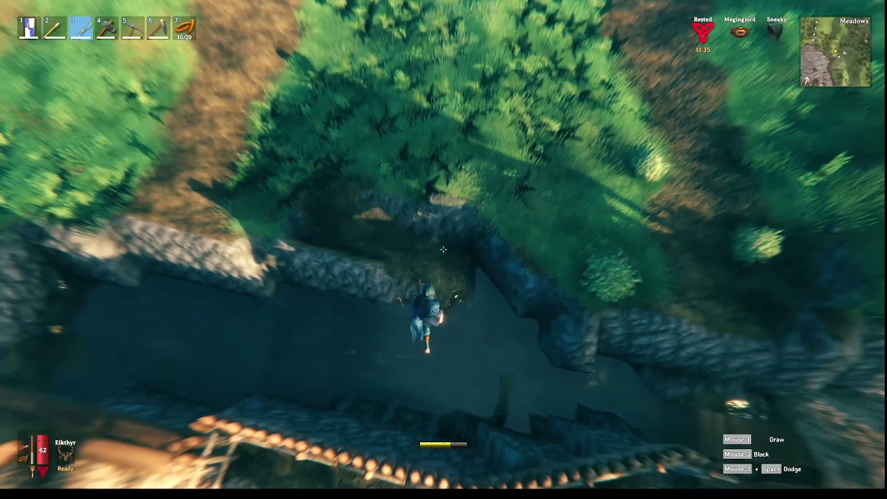 Tower Jumping to the moat in Valheim - YouTube