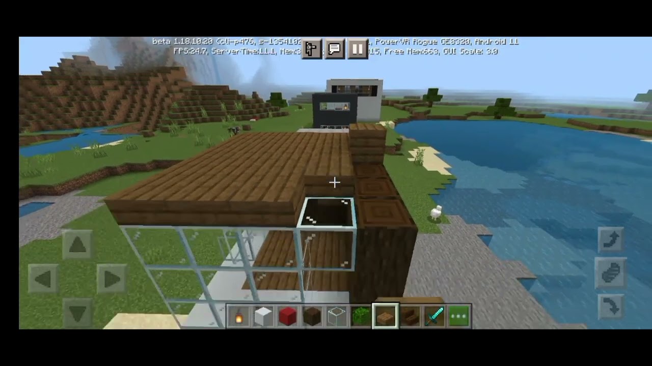 Minecraft how to build glass wood house #17 - YouTube
