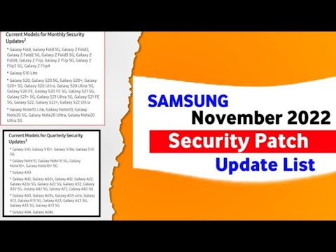 Samsung November Security update list || Samsung Android 13 update list ...