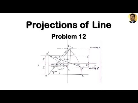 Projections of Line | Problem 12 | Engineering Drawing - YouTube