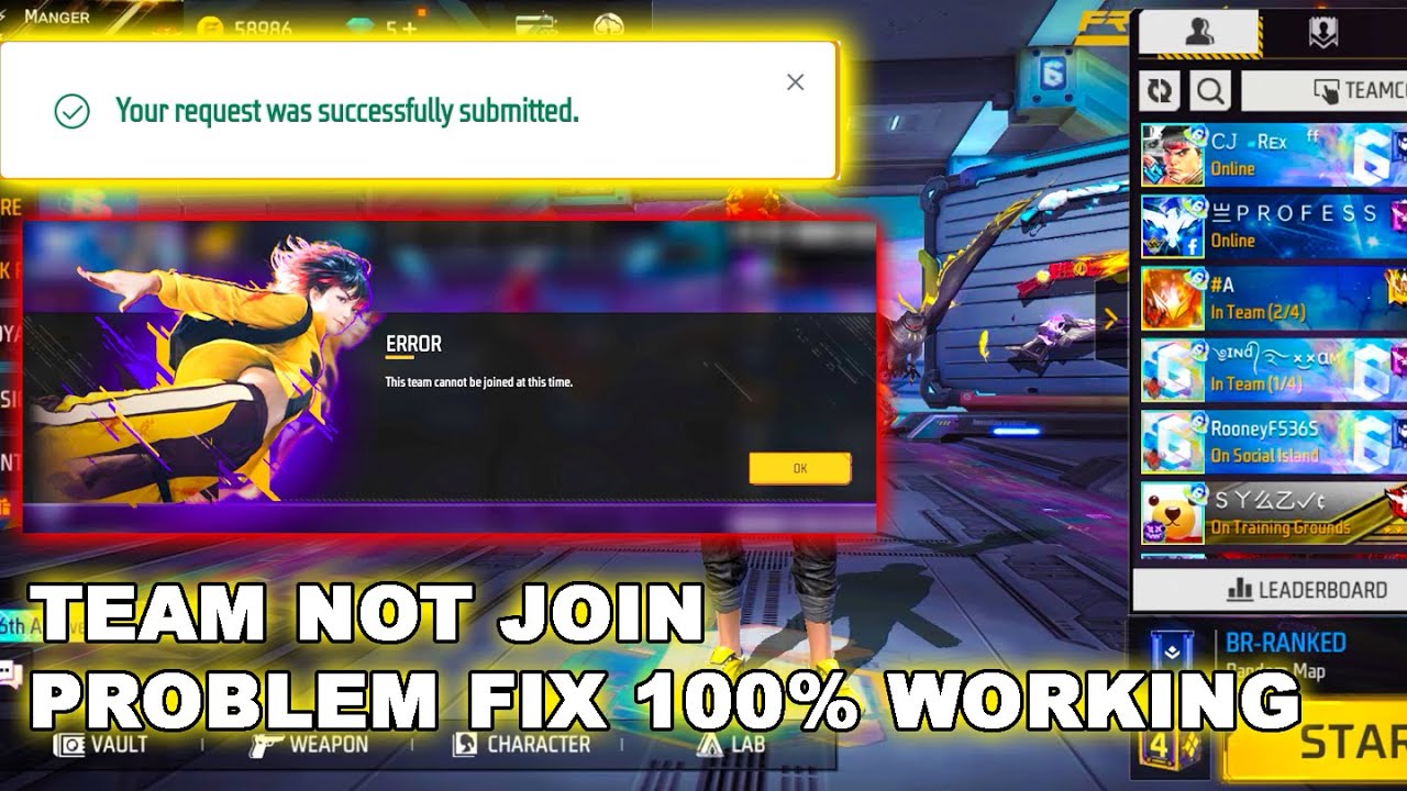 Free Fire group join problem 😰 | cannot join group at this time ...