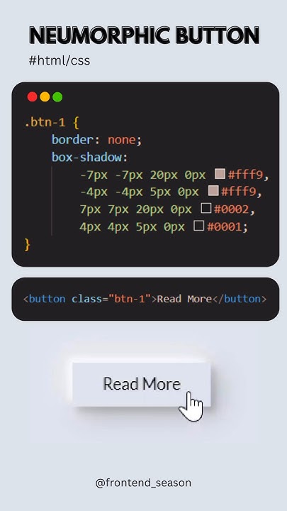 Neumorphism style Buttons | How To Design Neumorphic Buttons Using Only Css #css - YouTube