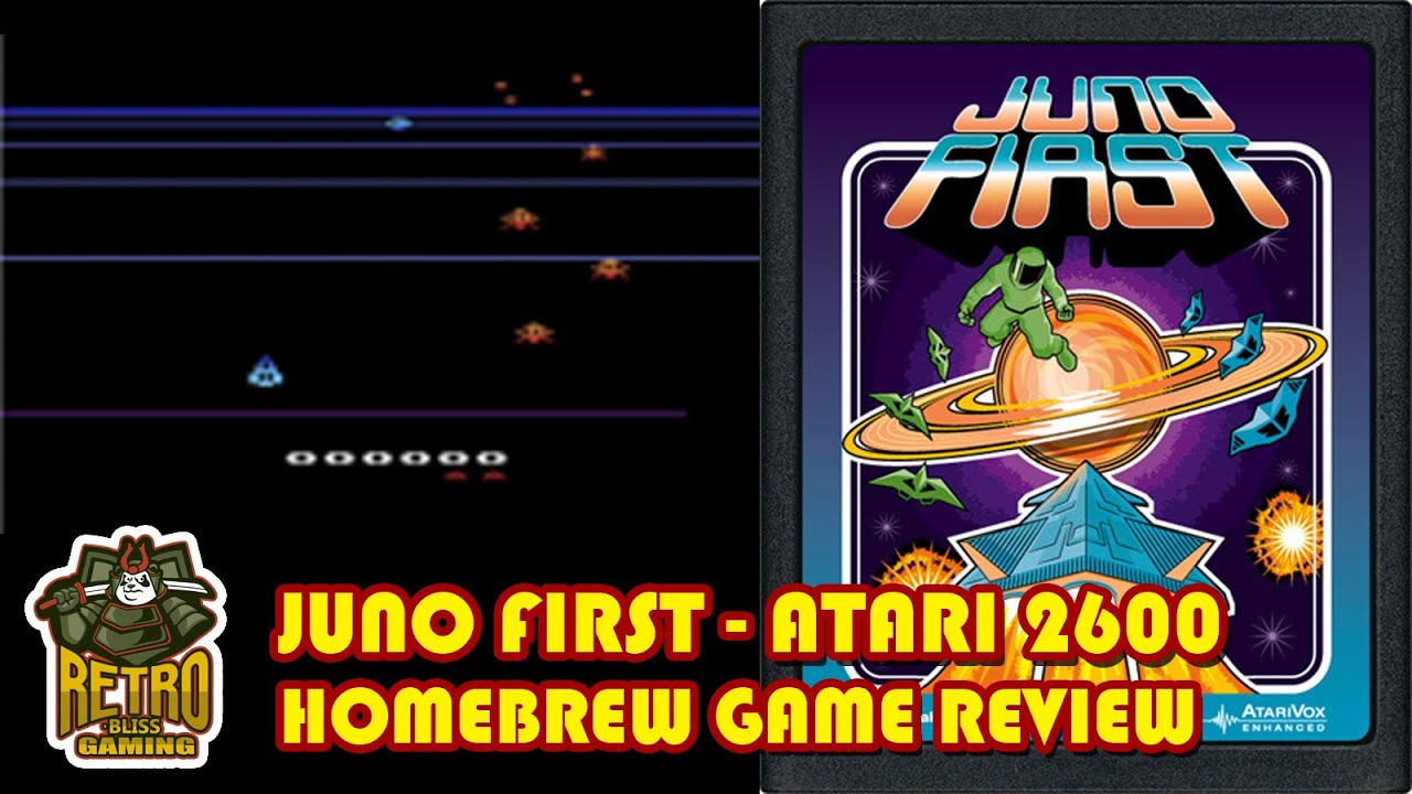 Juno First - Atari 2600 Homebrew Game Unboxing, Review, and Gameplay ...