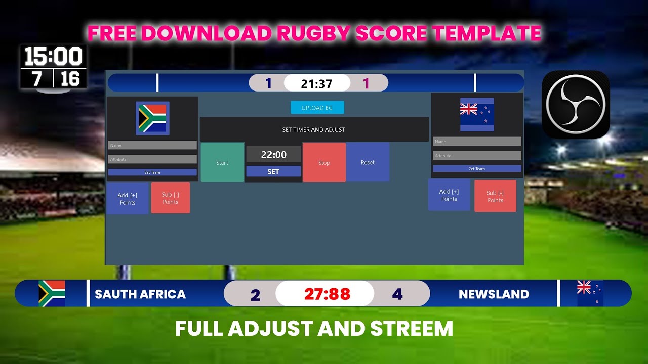 FREE DOWNLOAD RUGBY 🏉 SCOREBORD ANIMATION EASLY CHANGES AND UPADATE ...