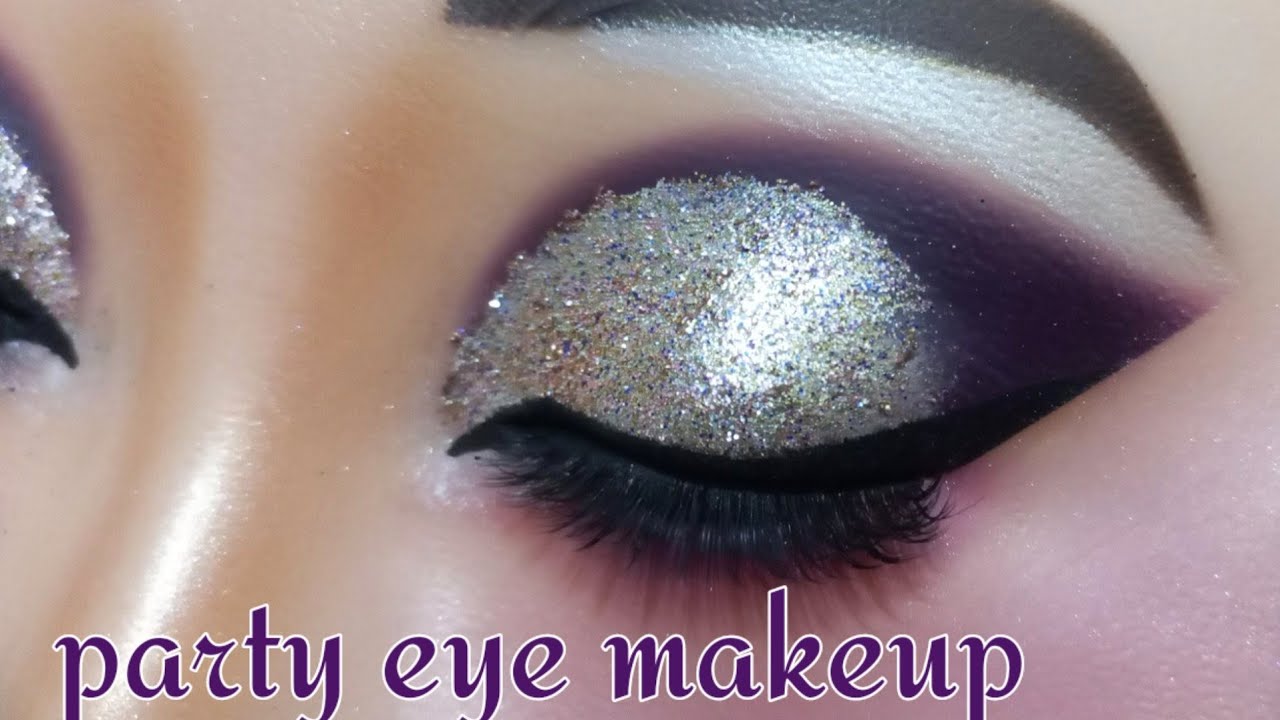 Party eye makeup tutorial || easy glitter eye makeup #eyemakeup #makeup ...