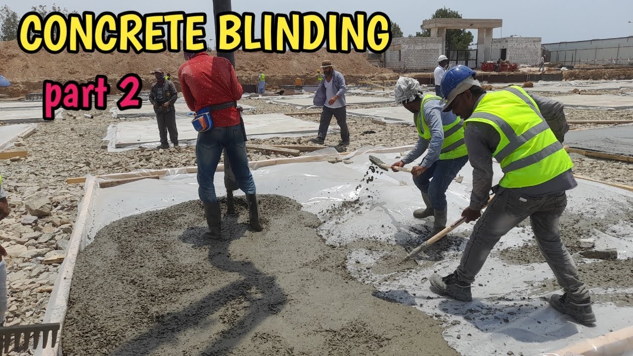 Concrete pouring of foundation blinding part 3 - YouTube