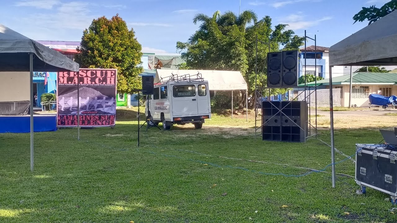 RESCUE MARCH sa Municipal Grounds Event Simpleng Set up - YouTube