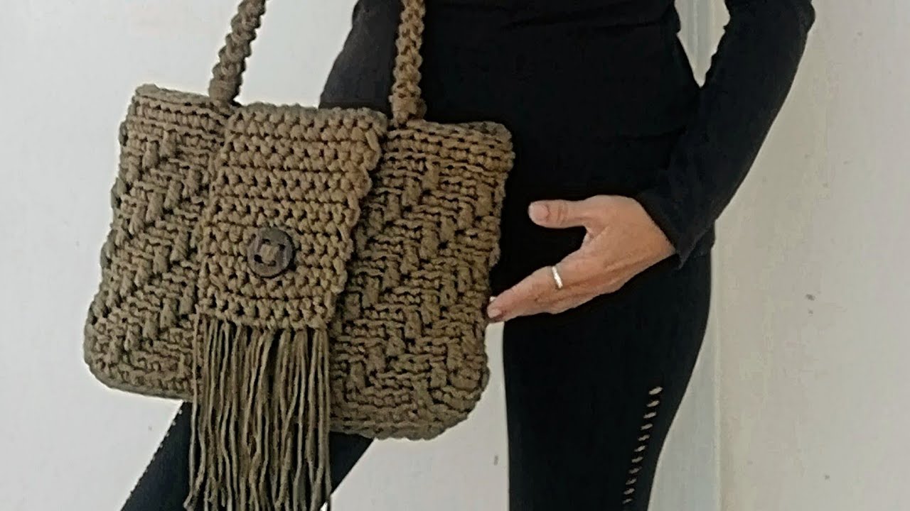 Bolso de trapillo a crochet, paso a paso, TUTORIAL @GONZALEZCUERVA ...